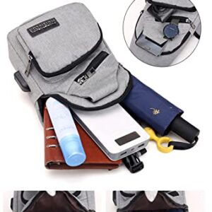 QinCo Sling Bag Shoulder Backpack Chest Bags Crossbody Pocket Pouch with USB Cable for Hiking Camping Outdoor Trip