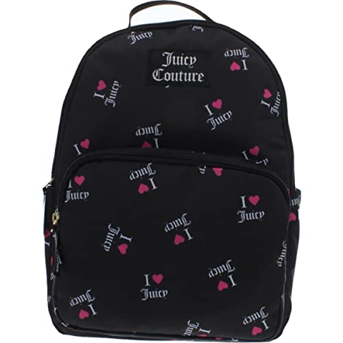 Juicy Couture Womens Sport Yourself Logo Recycled Backpack Black Large