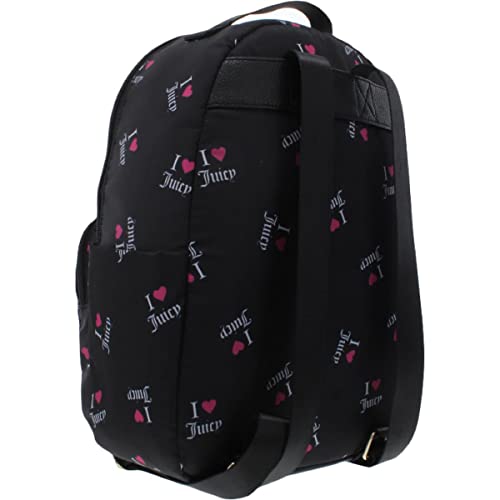 Juicy Couture Womens Sport Yourself Logo Recycled Backpack Black Large