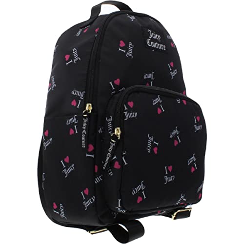 Juicy Couture Womens Sport Yourself Logo Recycled Backpack Black Large