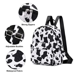 Cow Print Mini Backpack Women Girls, Small Backpack Purse for Adults Teens Kids School Travel