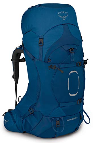 Osprey Aether 65 Men's Backpacking Backpack Deep Water Blue, Large/X-Large