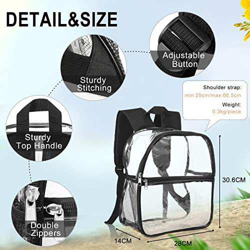 2 Pieces Clear Backpack Stadium Approved Clear Sling Bag Clear Mini Backpack Transparent Backpack See Through Backpack for Women Adults and Teens