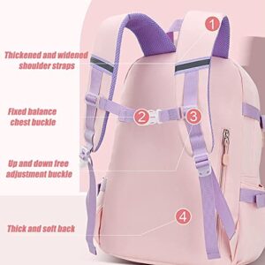 Bunny Backpack Kawaii Rabbit Backpack for Girls Cute Large Capacity Waterproof Bookbag for Grades 1-6 (Pink, Large（12.5*6.7*17.7inch）)