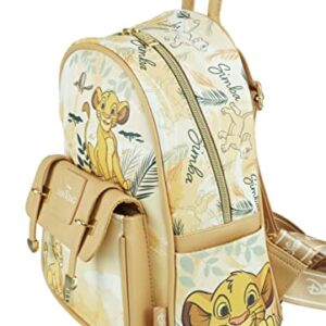 Disney The Lion King Simba and Nala Wondapop 11 Inch Vegan Leather Mini Backpack