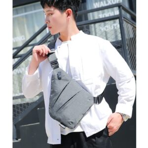 2023 New Personal Flex Bag, Fashion Anti-Thief Slim Sling Bag for Men, Travel Sling Bag Light Thin Chest Shoulder Bag, (Black, Right)