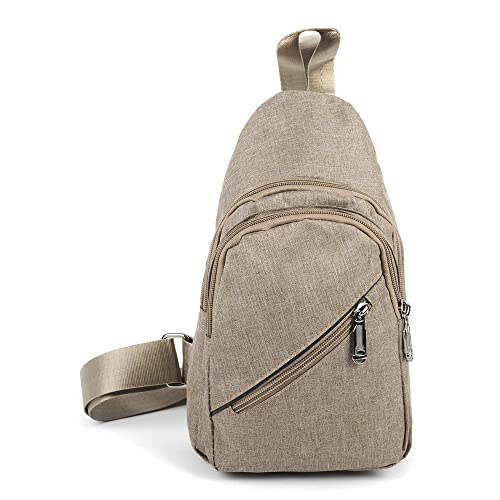 WESTEND Crossbody Sling Bag Backpack with Adjustable Strap for Men and Women, Khaki