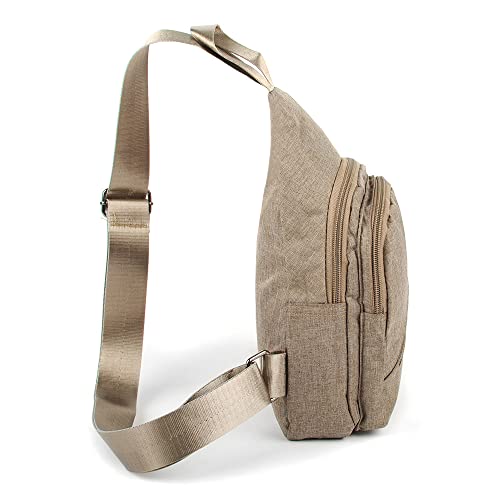 WESTEND Crossbody Sling Bag Backpack with Adjustable Strap for Men and Women, Khaki