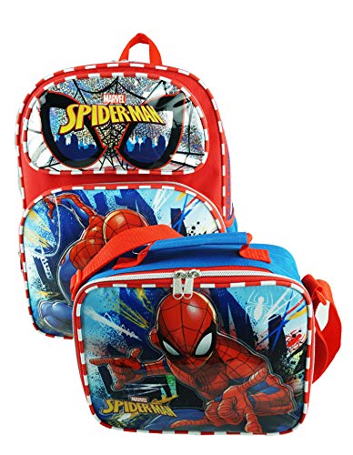 Marvel - Spider-Man Deluxe 16 Inch Large Backpack and Lunch Box Set - Perfect Swing