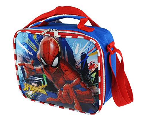 Marvel - Spider-Man Deluxe 16 Inch Large Backpack and Lunch Box Set - Perfect Swing