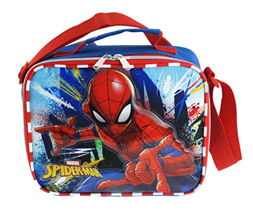 Marvel - Spider-Man Deluxe 16 Inch Large Backpack and Lunch Box Set - Perfect Swing