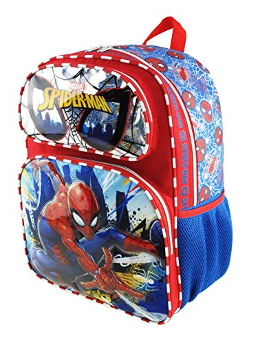 Marvel - Spider-Man Deluxe 16 Inch Large Backpack and Lunch Box Set - Perfect Swing