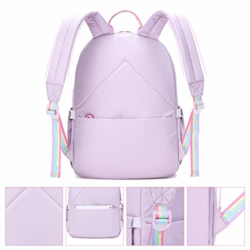 LISINUO Backpack for Girls Kids Schoolbag Children Bookbag Women Casual Daypack (Purple)