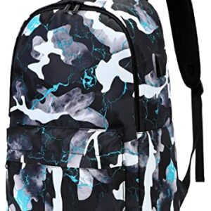 School Backpack Boys Bookbag Camouflage Laptop Backpack Teen Girls Travel Day Backpack (Grey Camouflage)