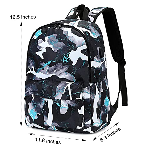 School Backpack Boys Bookbag Camouflage Laptop Backpack Teen Girls Travel Day Backpack (Grey Camouflage)