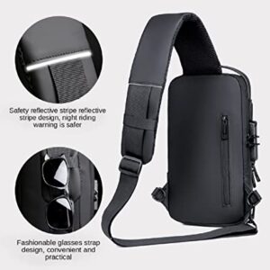 Anti Theft Sling Bag,USB Charging Sport Sling Anti-theft Shoulder Backpack, Waterproof Multi-functional Crossbody Bags (C-MICAI)