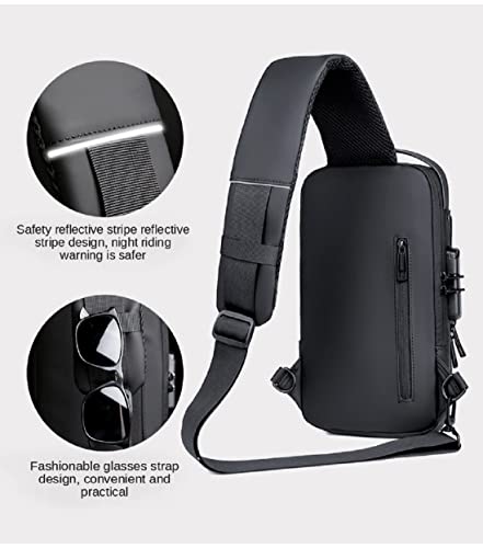 Anti Theft Sling Bag,USB Charging Sport Sling Anti-theft Shoulder Backpack, Waterproof Multi-functional Crossbody Bags (C-MICAI)