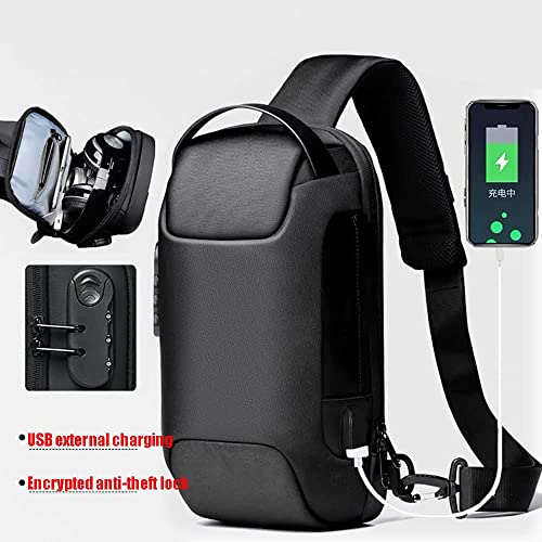 Anti Theft Sling Bag,USB Charging Sport Sling Anti-theft Shoulder Backpack, Waterproof Multi-functional Crossbody Bags (C-MICAI)