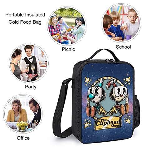 Cartoon 3 Piece Backpack Set Laptop Rucksack & Insulated Lunch Bag & Pencil Case 3 in 1 Gifts for Boys Girls