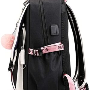 通用 BTS Backpack, Kpop Casual Backpack Black Laptop Backpack, Suitable For Students 11.8 in * 8.26 in * 17.3 in