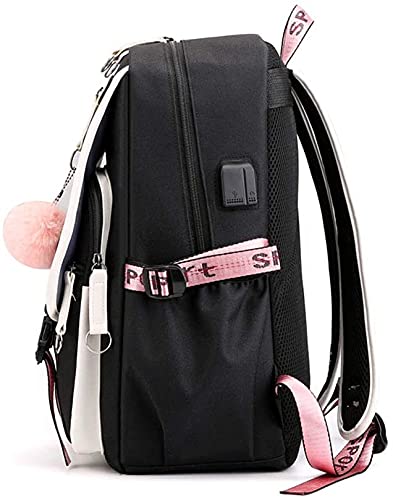 通用 BTS Backpack, Kpop Casual Backpack Black Laptop Backpack, Suitable For Students 11.8 in * 8.26 in * 17.3 in