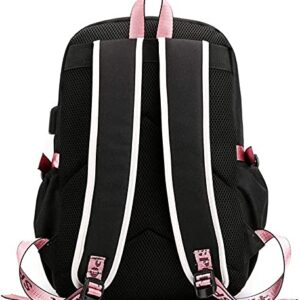 通用 BTS Backpack, Kpop Casual Backpack Black Laptop Backpack, Suitable For Students 11.8 in * 8.26 in * 17.3 in