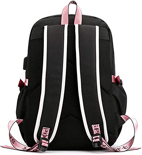 通用 BTS Backpack, Kpop Casual Backpack Black Laptop Backpack, Suitable For Students 11.8 in * 8.26 in * 17.3 in