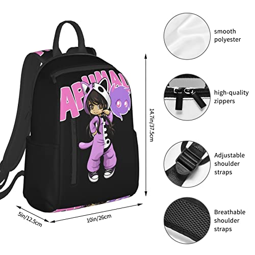 YAOJIAADM Cartoon Game Backpack Anime Game Casual Daypacks Wear-Resistant Travel Bags Bookbag for Boys Girls Teens Black