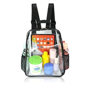 spodears small clear backpack stadium approved 12x12x6 pvc plastic transparent backpack for school work festival sports events