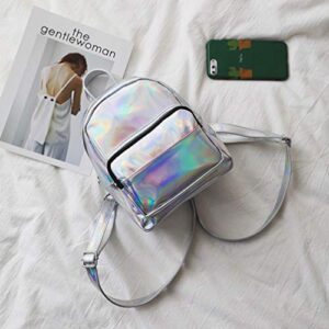 Holographic Backpack Clear Mini Backpack Hologram School Shoulder Bag Casual Backpack Casual School Backpack