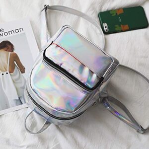 Holographic Backpack Clear Mini Backpack Hologram School Shoulder Bag Casual Backpack Casual School Backpack