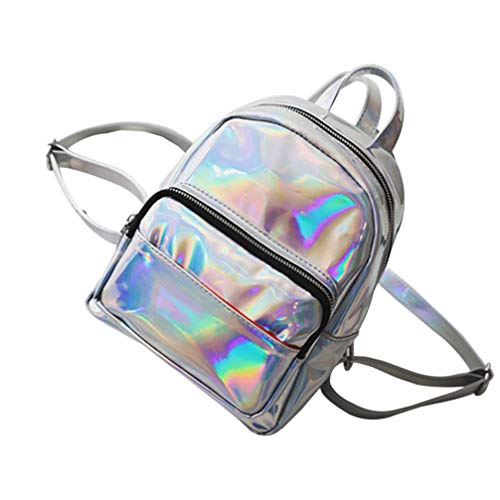 Holographic Backpack Clear Mini Backpack Hologram School Shoulder Bag Casual Backpack Casual School Backpack