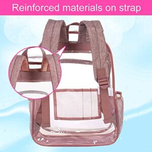 gxtvo Clear Backpack, Heavy Duty Transparent Bookbag, See Through Backpacks for Women - Pink