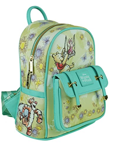 KBNL Winnie The Pooh 11 inches Faux Leather Mini Backpack - A21773, Multicoloured, Medium