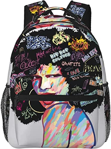 School Backpack Art African Woman American Black Girl for Women Men Student Bookbag Durable Casual Daypack Teens College Lightweight Hiking Travel Bag