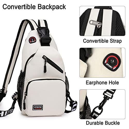 Peicees Convertible Sling Bag for Men Women Waterproof Sling Backpack Crossbody Shoulder Bag For Travel Hiking Cycling