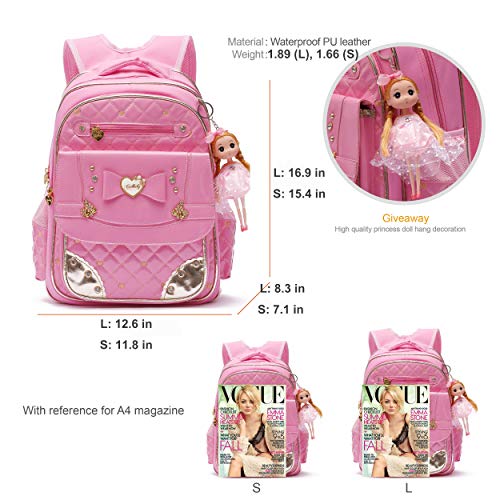 Backpack for Kids Girls School Backpack with Lunch Box Preschool Kindergarten BookBag Set