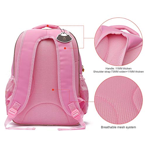 Backpack for Kids Girls School Backpack with Lunch Box Preschool Kindergarten BookBag Set