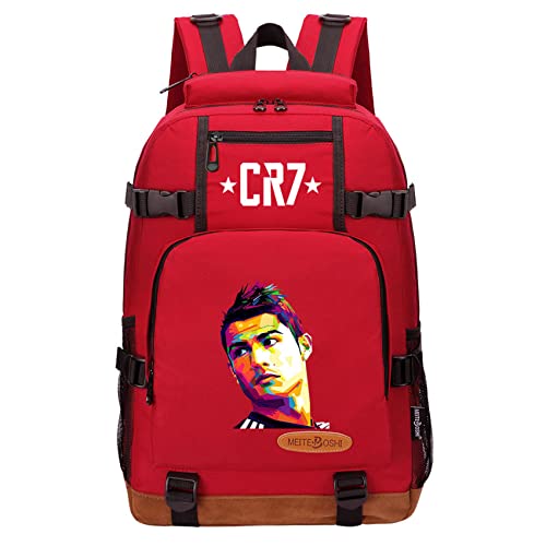 GENGX Cristiano Ronaldo Durable Laptop Bag-Boys,Lightweight School Backpack Casual Travel Daypack for Teens Red1 One Size