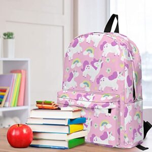 Cute Unicorns Backpack Lightweight Backpacks Durable Laptop Backpack Shoulders Bag Hiking Travel Bag Casual Daypack