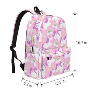 Cute Unicorns Backpack Lightweight Backpacks Durable Laptop Backpack Shoulders Bag Hiking Travel Bag Casual Daypack