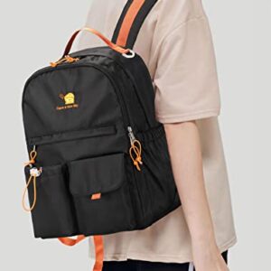 Lanola Cute Casual Hiking Daypack Travel Bookbag School Bag Backpack for Girls Boy Women Man - Black