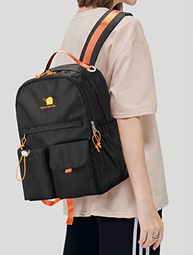 Lanola Cute Casual Hiking Daypack Travel Bookbag School Bag Backpack for Girls Boy Women Man - Black