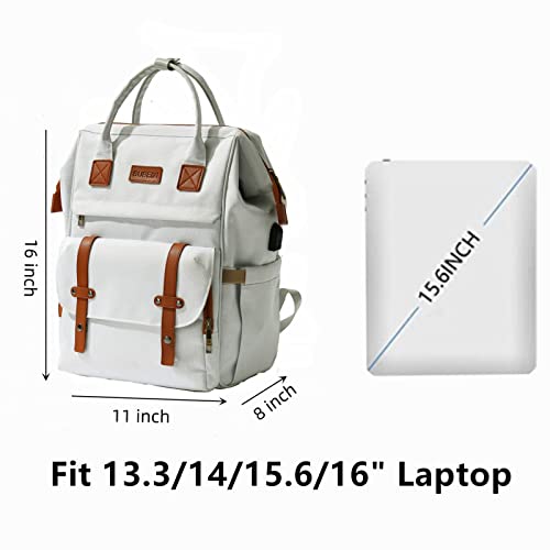 SUBEIXI Laptop Backpack 15.6 Inch with Laptop Compartment, Nurse Teacher Backpack Women Man for School College Travel, Anti-Theft Laptop Bag with USB Charging Port