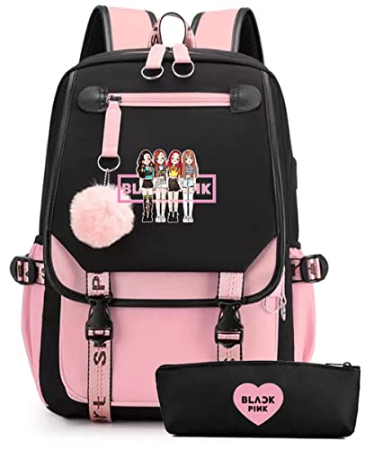 BEBBEE Unisex Bangtan boys Laptop Backpack Middle School Students Bookbag Outdoor Daypack for Girls Boys School (L)