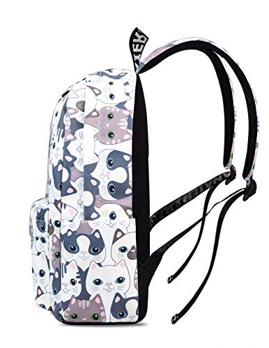 YANAIER Stylish Backpack for Teens School Backpack Bookbags College Laptop Satchel Travel Daypack Cat-1