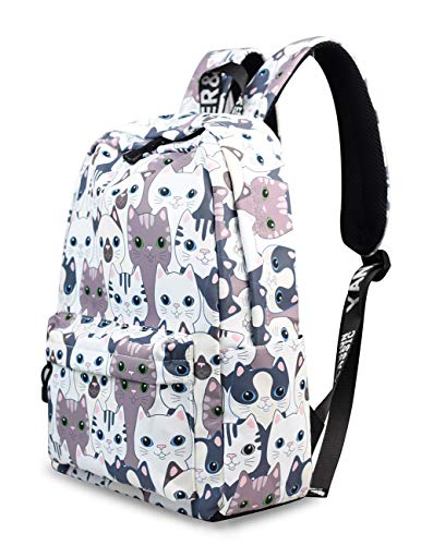 YANAIER Stylish Backpack for Teens School Backpack Bookbags College Laptop Satchel Travel Daypack Cat-1