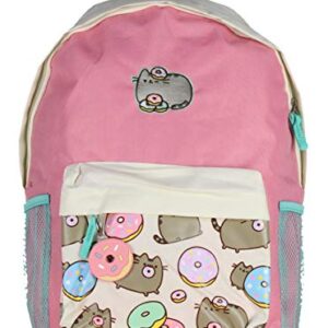 Pusheen Cat Donuts Zipper Backpack with Front Pocket and Donut Charm