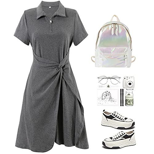 Goodbag Boutique Fashion Hologram Backpack Laser Leather Shiny School Backpack Daypack, Silver