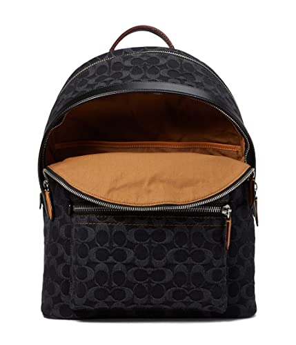 COACH Charter Backpack in Signature Denim Black Denim One Size